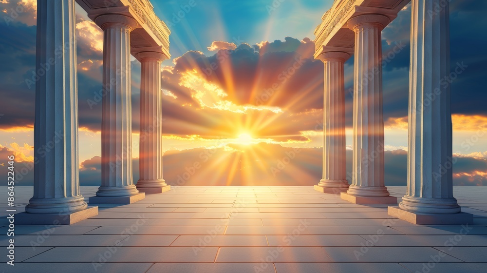 Ancient Greek stadium columns and arches reflecting the charm of ...