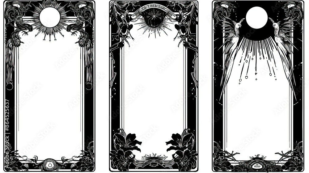 tarot card with a plain white background, mimicking the border and text ...