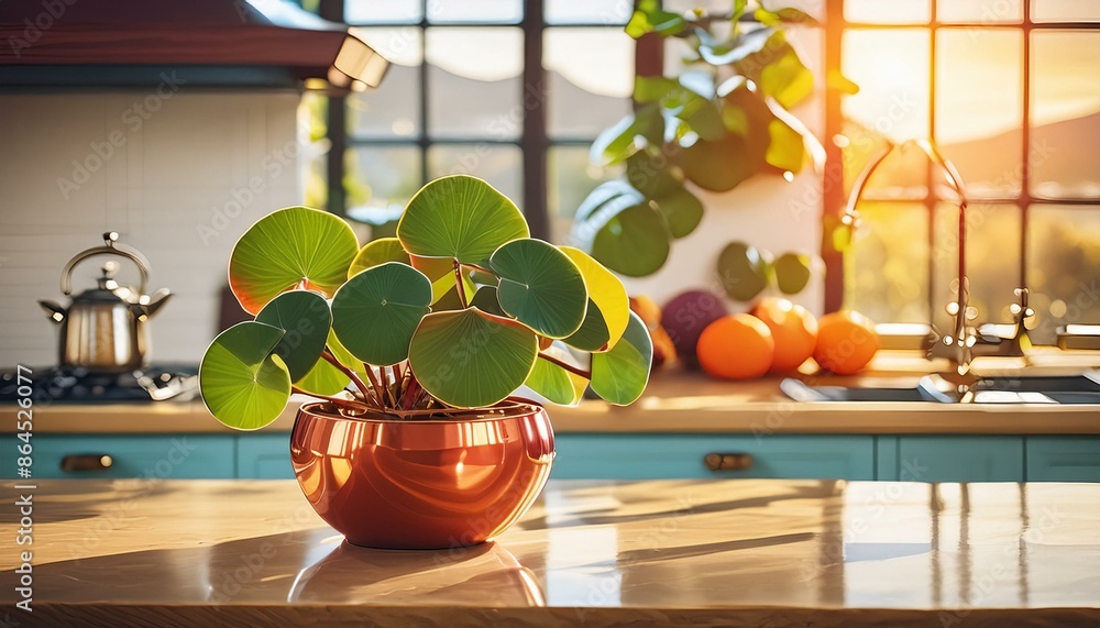 A Chinese Money Plant, or Pilea Peperomioides, with its round, coin ...