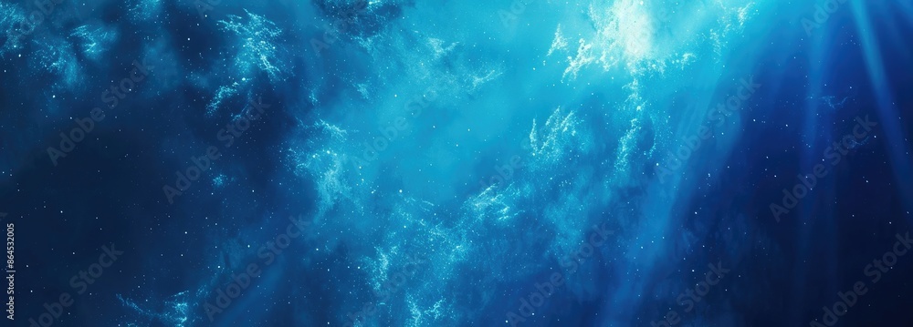 Light blue ray dark blue background grainy gradient noise texture ...