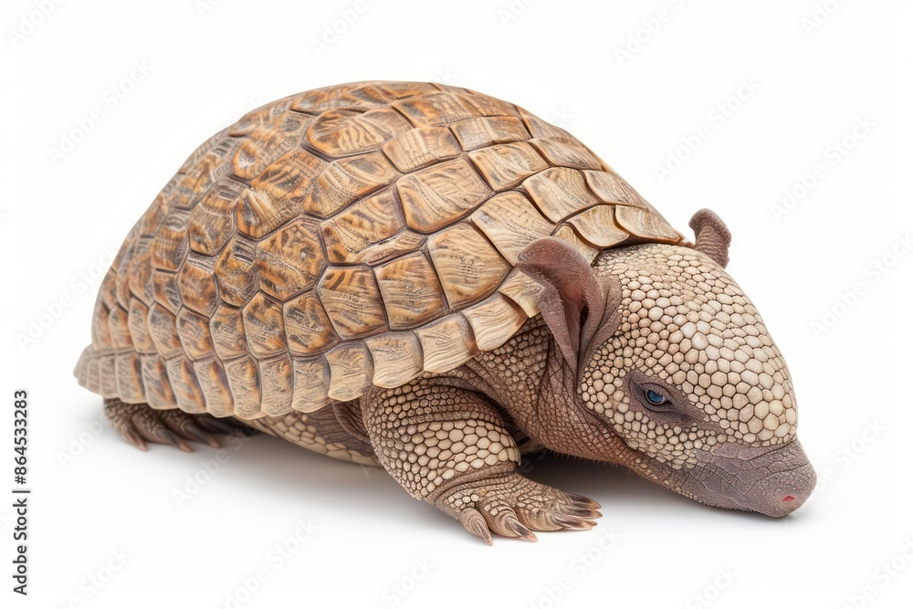 A detailed representation of an armadillo curled up, perfect for a ...