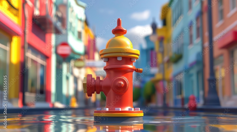 hydrant fire illustration front 3d white isolated view three ...