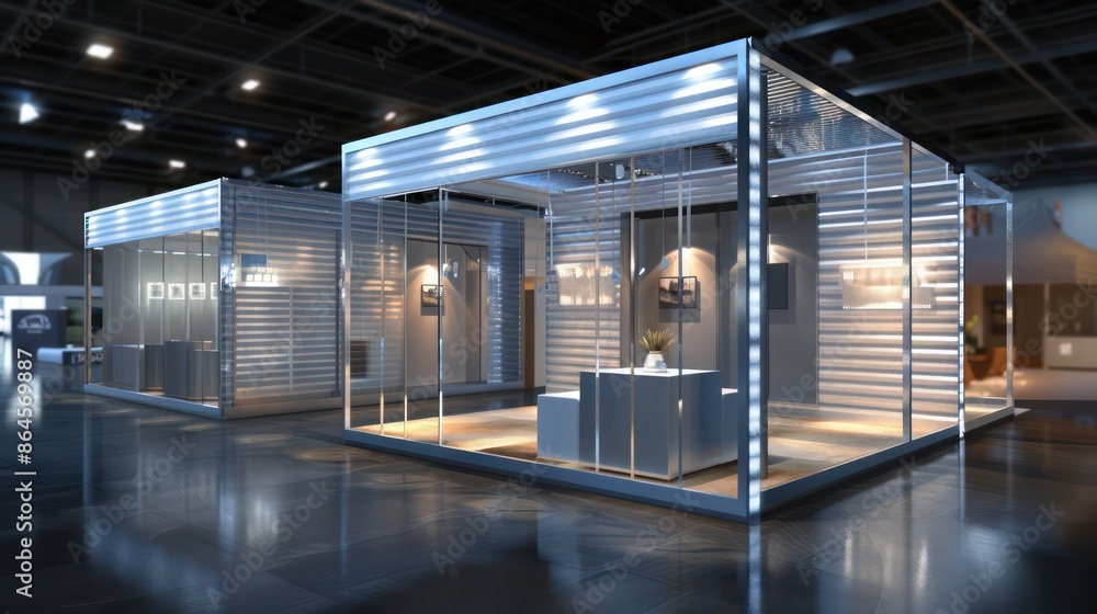 set of portable event booths made from lightweight aluminum siding ...