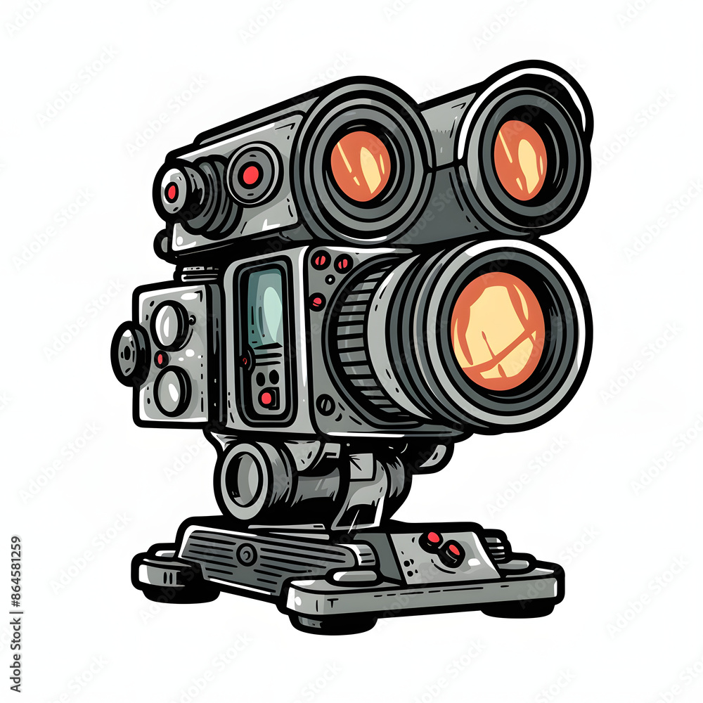 vintage video camera logo design for movie cinema production isolated ...