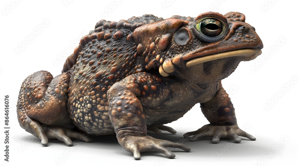 1. Render a detailed and lifelike full-body illustration of a toad ...