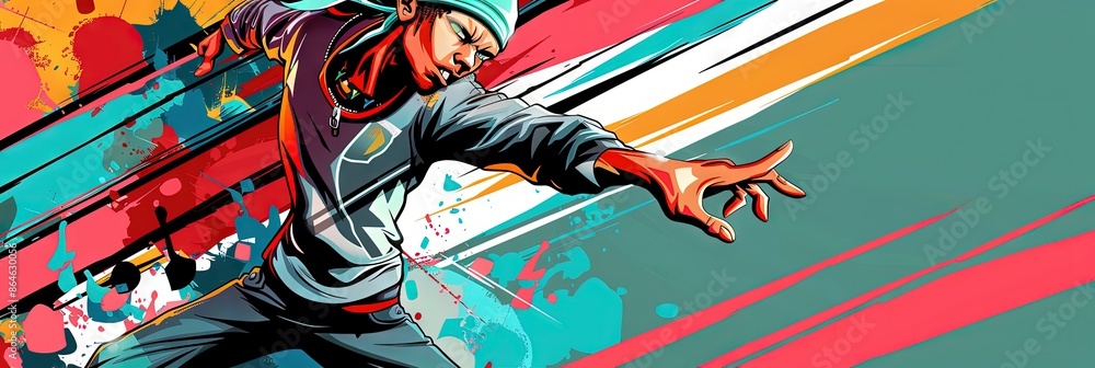 graffiti street art cartoon, hip hop inspired, modern illustration ...