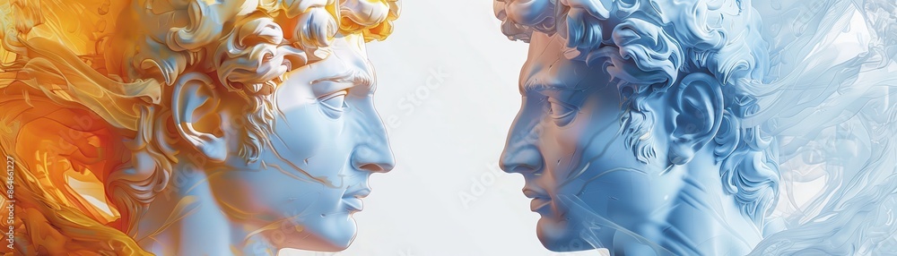 AI blending classical sculpture styles with modern digital art, Style ... AI blending classical sculpture styles with modern digital art, Style ...