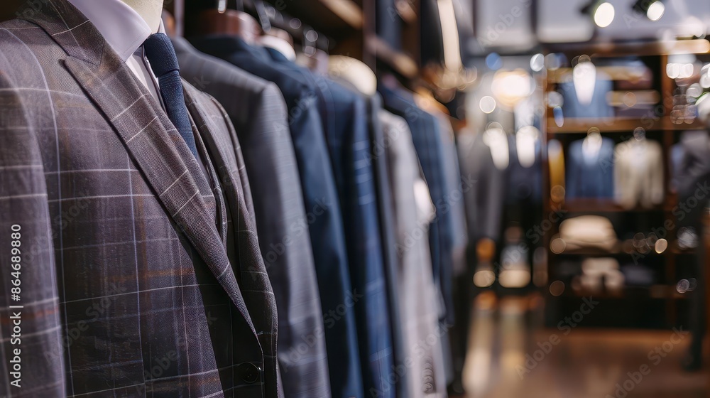 sophisticated menswear display in highend suit store tailored suits on ...