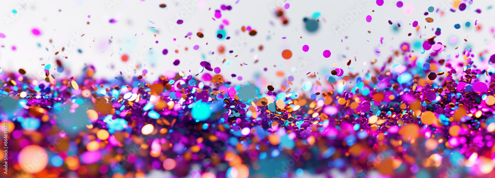 Dynamic explosion of colorful glitter confetti, showcasing a bright and ...