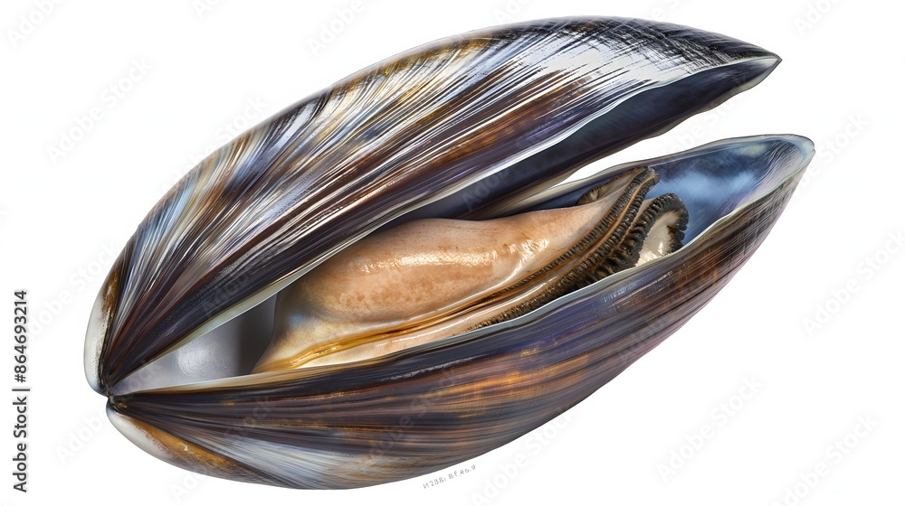3. Generate a digital artwork of a mussel's complete anatomy ...