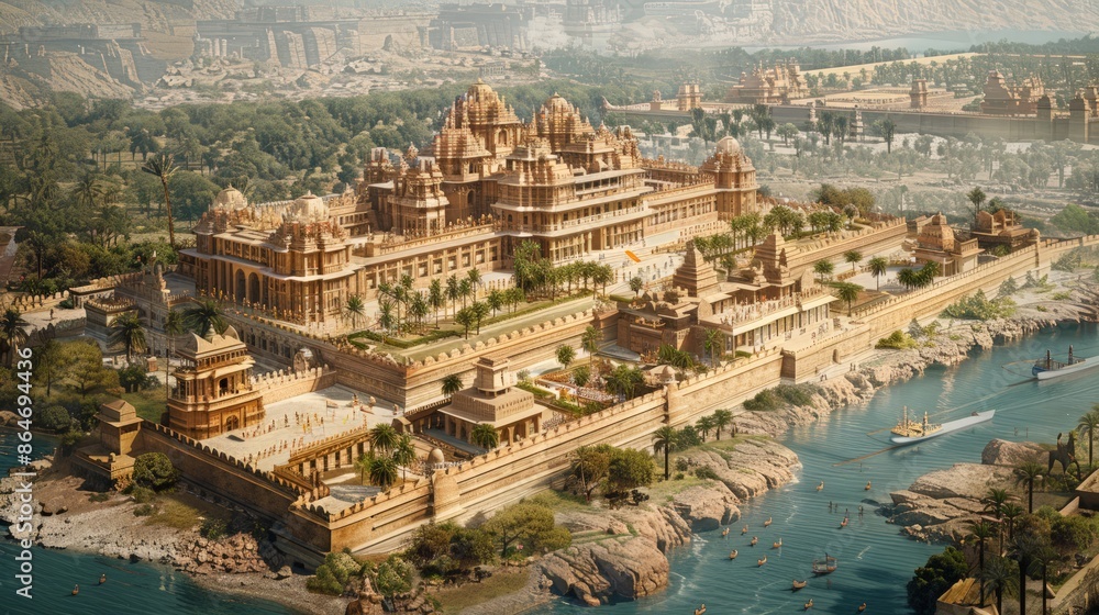 layout of Ayodhya during the Gupta Empire in the 4th century, showing ...