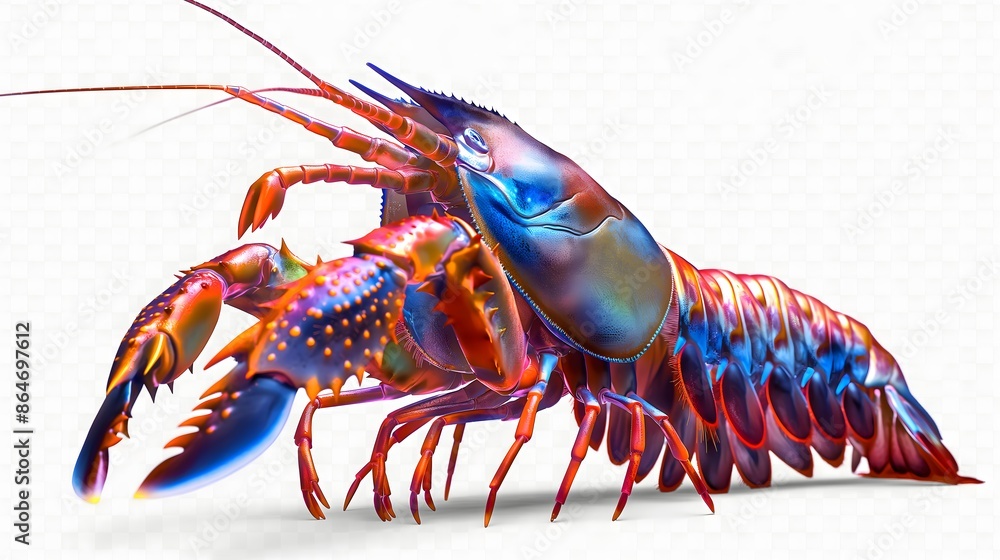 1. Render a detailed image of a mantis shrimp's entire body, isolated ...