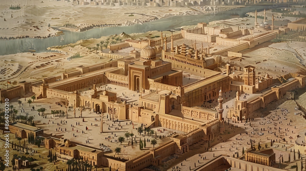 Foto de layout of Cairo during the Ottoman period in the 16th century ...