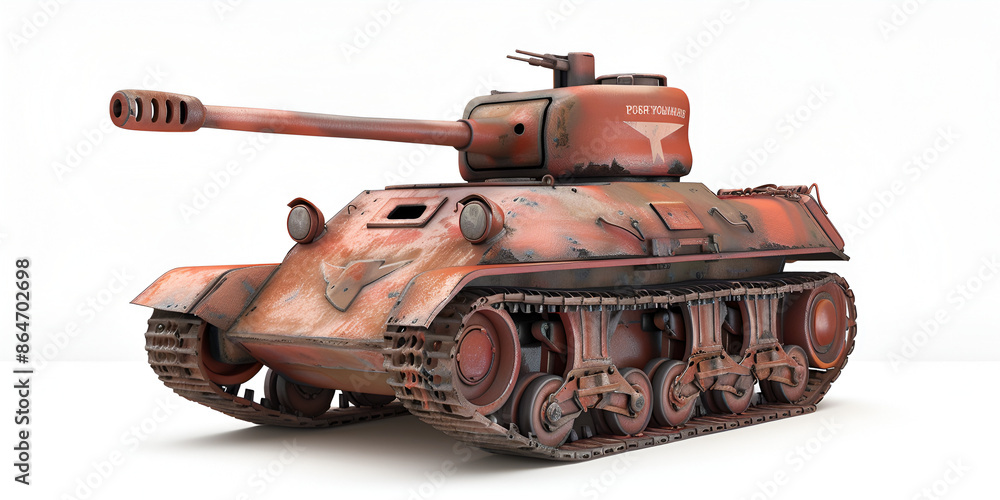 cartoon Sherman tank on white background Stock Illustration | Adobe Stock