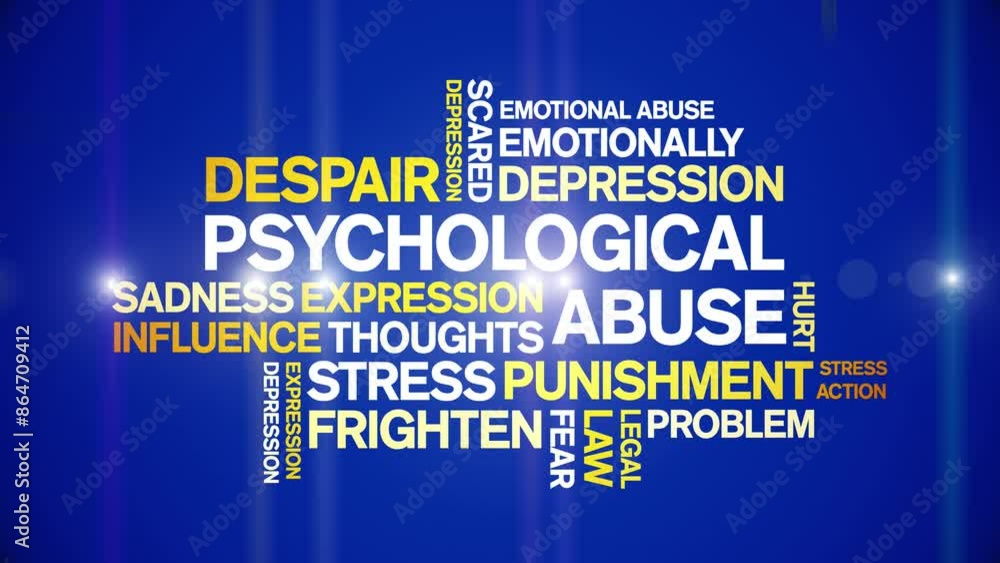 Psychological Abuse animated word cloud;text design animation tag ...