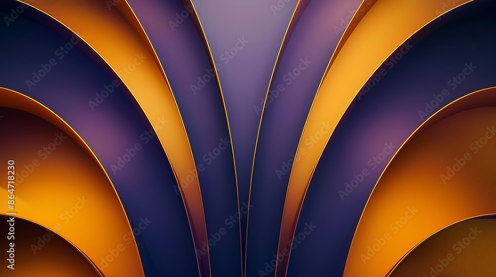 white background with yellow lines in the shape of an arch, elegant ...