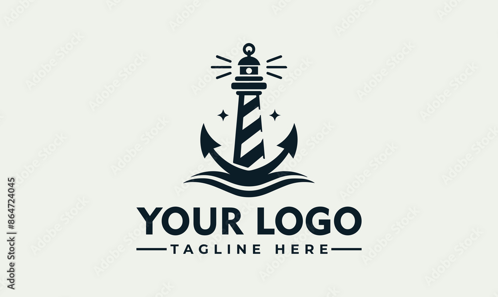 Anchor Lighthouse Vector Logo Highlighting Navigation, Safety, and the ...