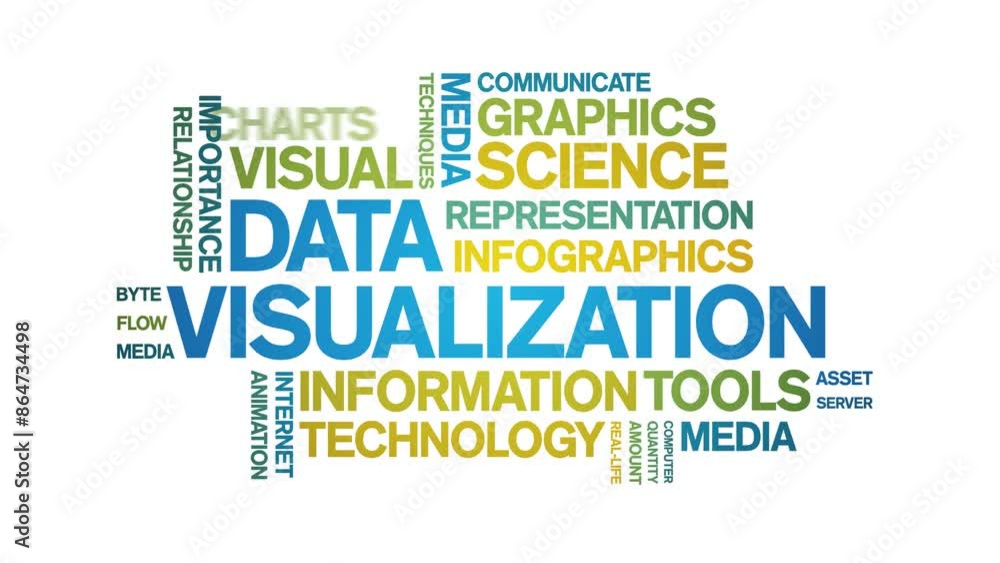 Data Visualization animated word cloud;text design animation tag ...