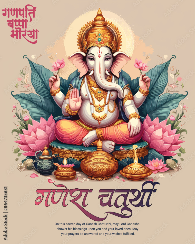 Happy Ganesh Chaturthi Indian God Festival Celebration Social Media ...