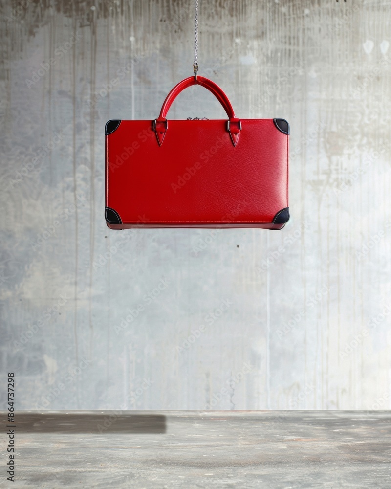 Contemporary Levitating Red Briefcase in a Corporate Setting Captures ...