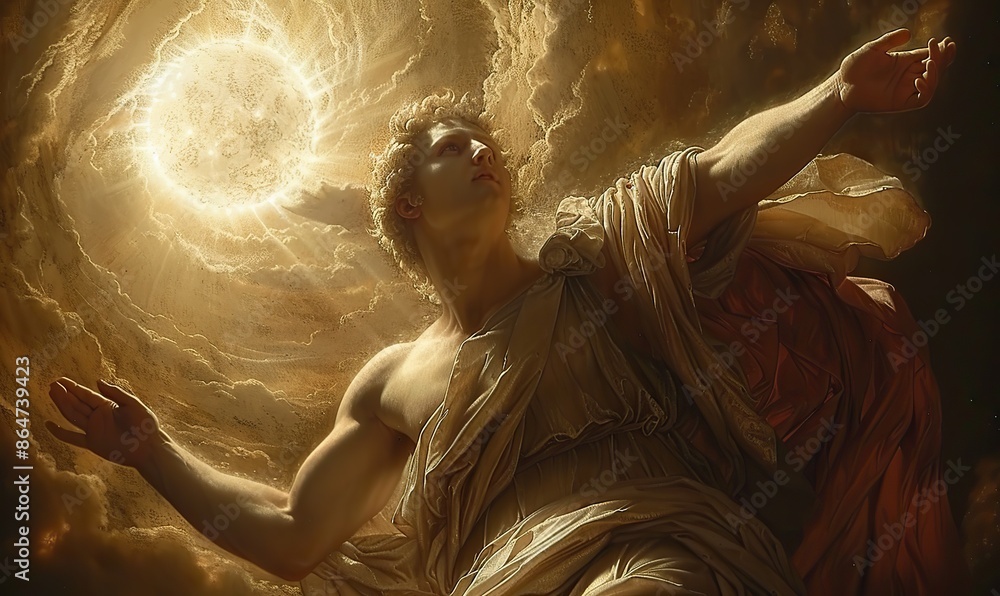icarus flying to the sun a character from greek mythology.image ...