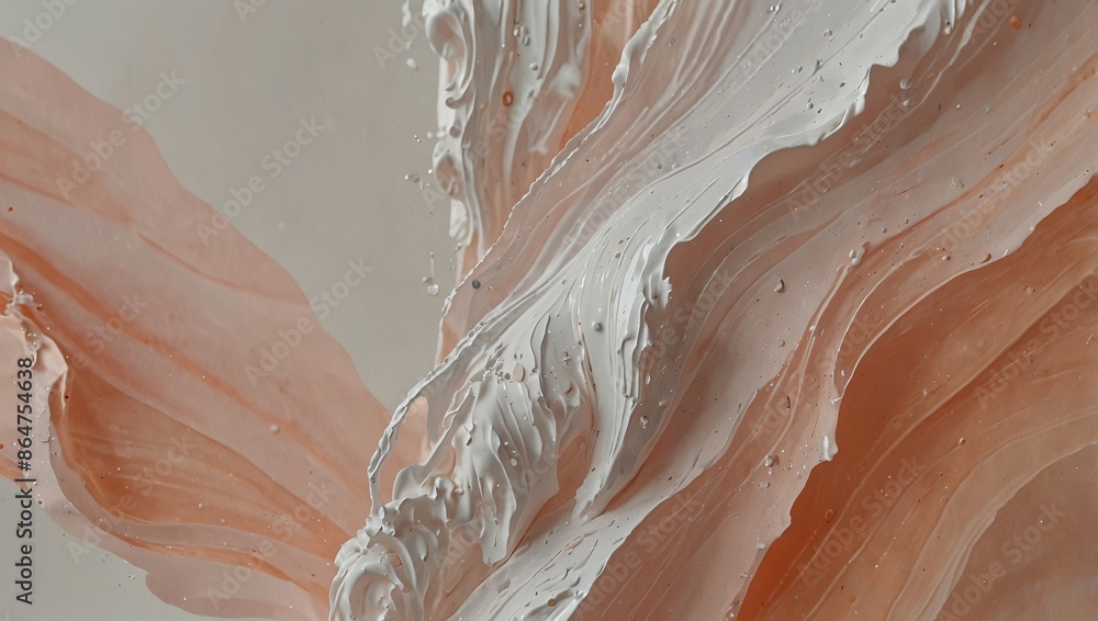 White peach color acrylic abstraction Expressive aesthetics Beautiful ...