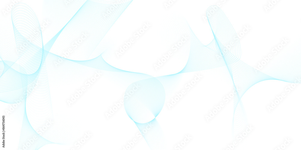 Stylized blue line art background. Abstract music wave element for ...