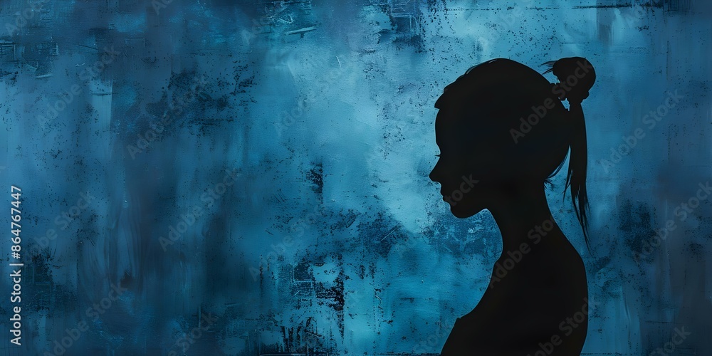 Abstract silhouette representing anorexia nervosa body image issues in ...