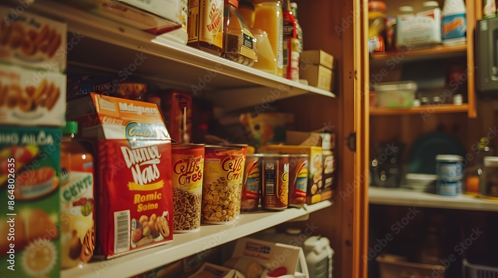 Blank Label Cereal Box: A cereal box with no label in a kitchen pantry ...