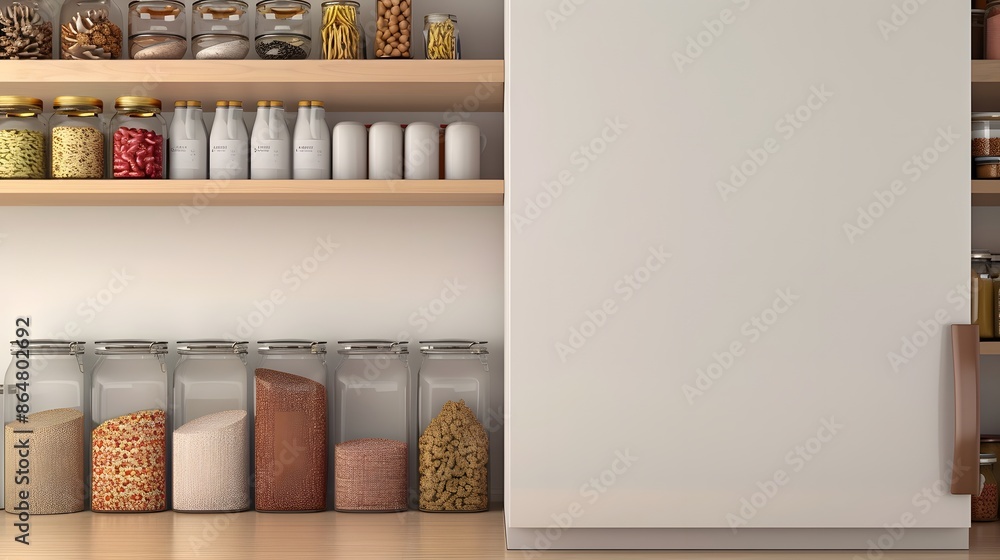 Blank Label Cereal Box: A cereal box with no label in a kitchen pantry ...