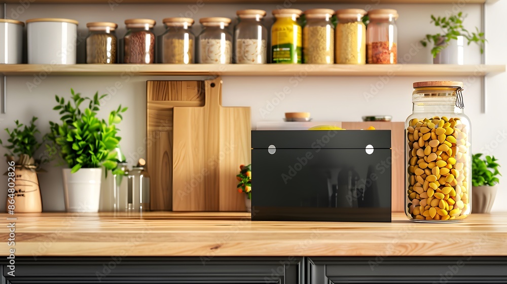 Blank Label Cereal Box: A cereal box with no label in a kitchen pantry ...