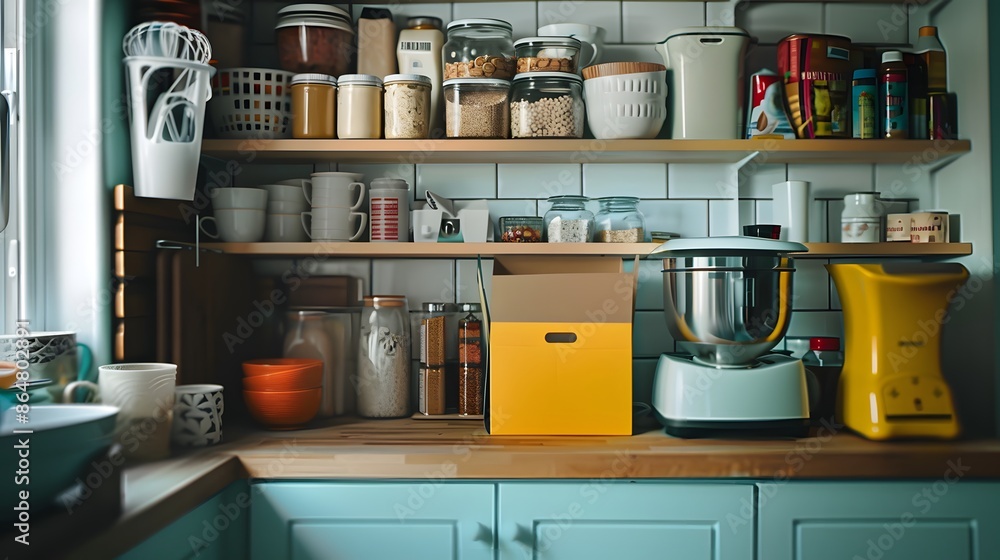 Blank Label Cereal Box: A cereal box with no label in a kitchen pantry ...