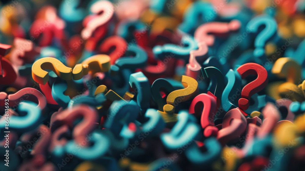 3D images of question marks were scattered around. Thoughts about ...