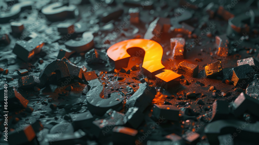 3D images of question marks were scattered around. Thoughts about ...