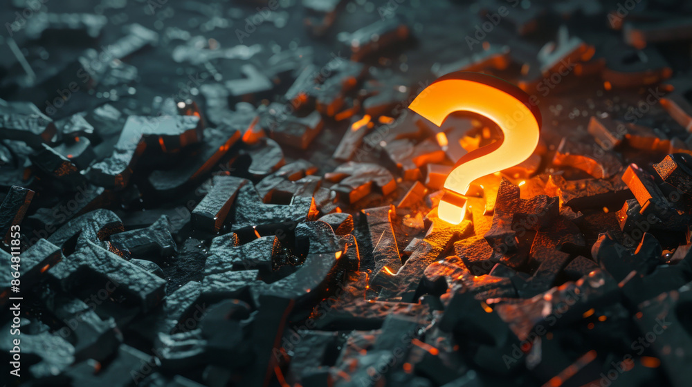 3D images of question marks were scattered around. Thoughts about ...