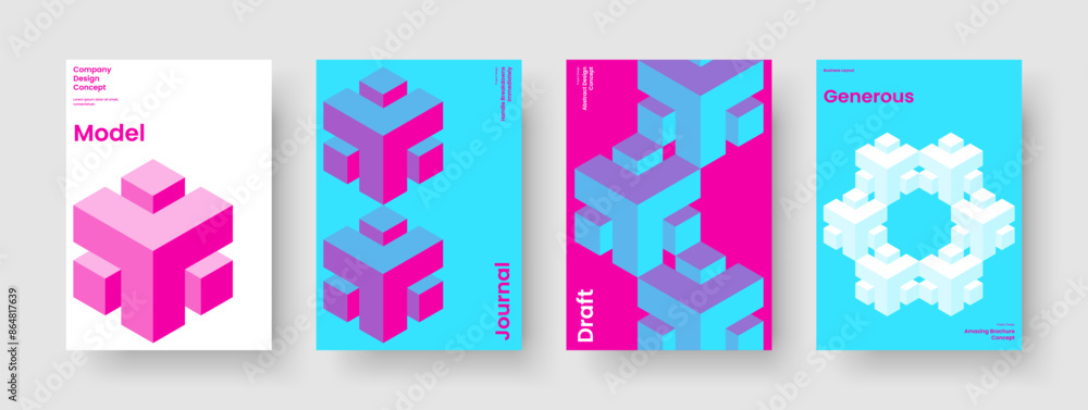 Isolated Poster Layout. Abstract Report Template. Geometric Flyer ...