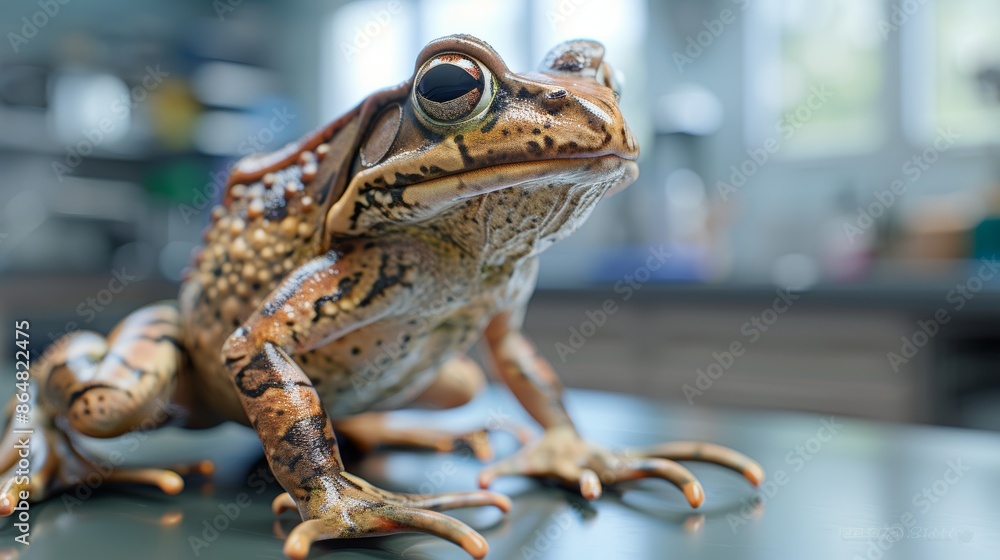 Foto de Biology class dissecting a virtual frog, detailed 3D anatomy ...