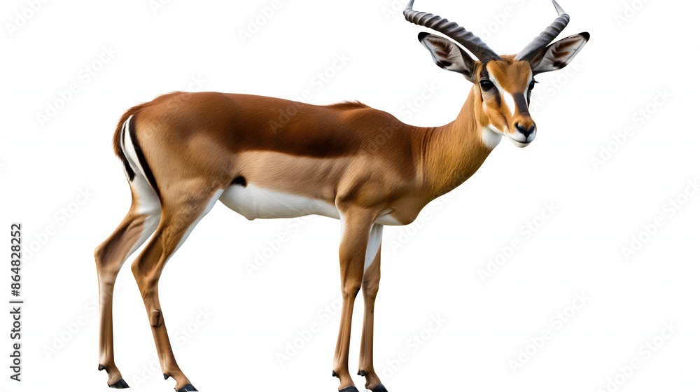 1. Generate a transparent-background image of an impala in full body ...