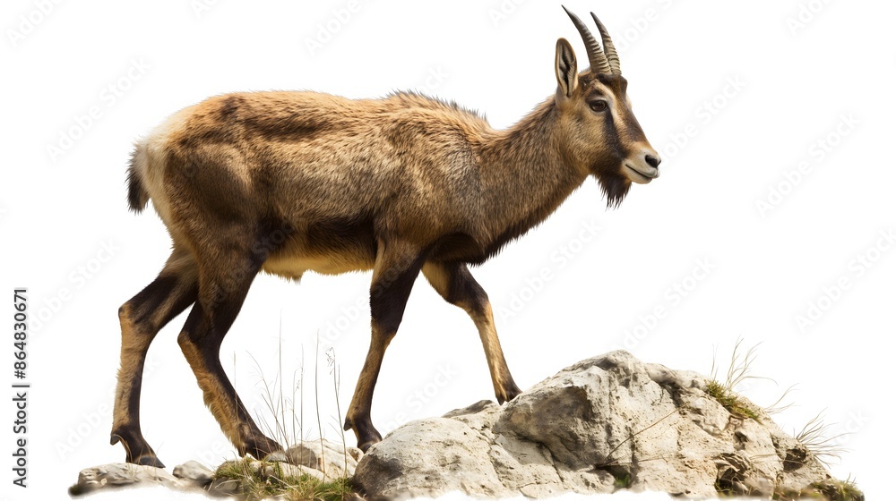 1. Generate a transparent-background image of a chamois in full body ...