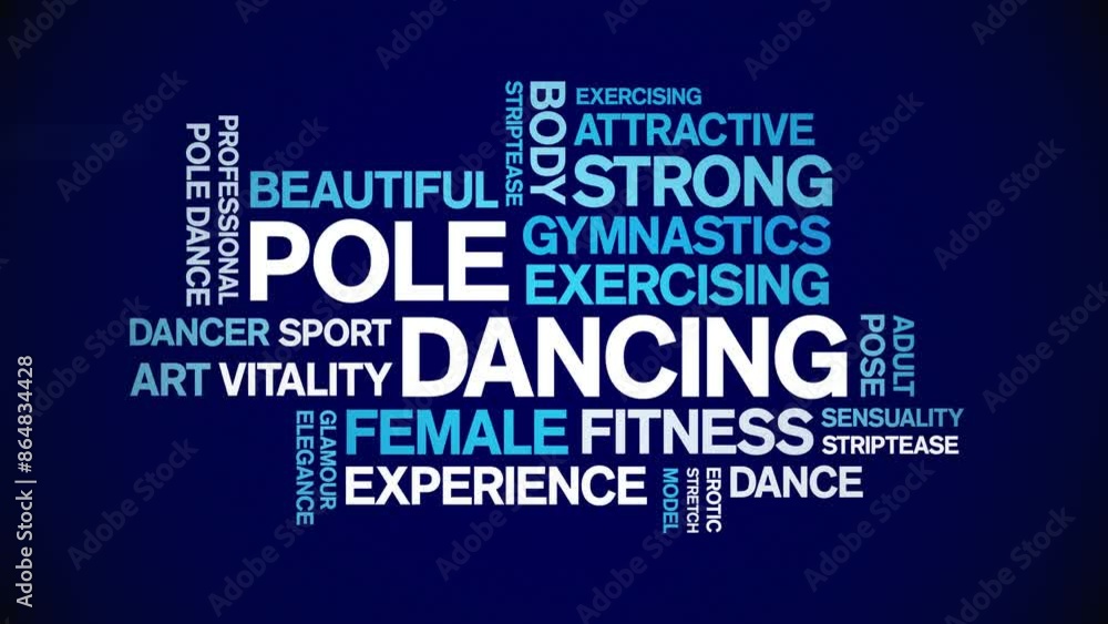 Pole Dancing animated word cloud;text design animation tag kinetic ...