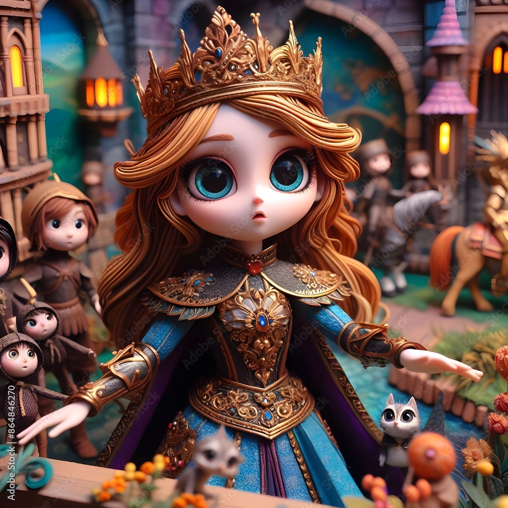 Princesa valiente, ilustración 3D, cuento de hadas, storybook, fantasía ...