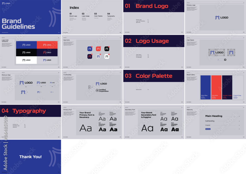 Brand Guideline Template Brand Style Guide Book Brochure Layout Brand ...