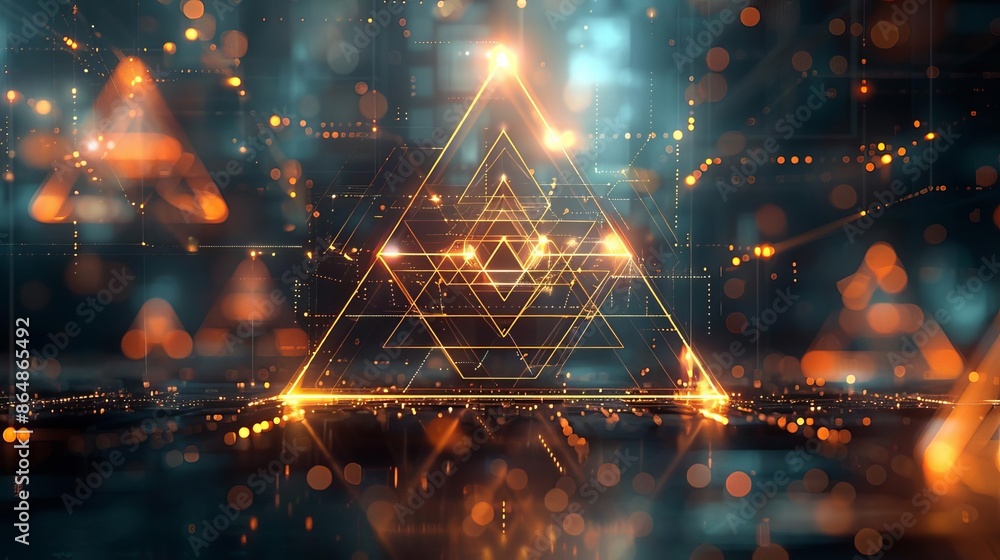 A modern tech background with interlocking geometric shapes, subtle ...