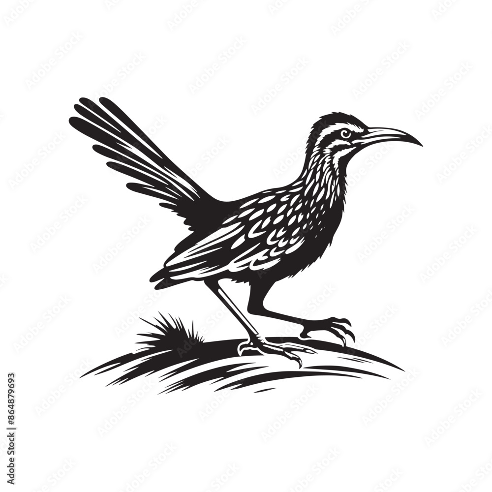 Roadrunner Bird Vector - Roadrunner Bird Silhouette - Minimalist ...
