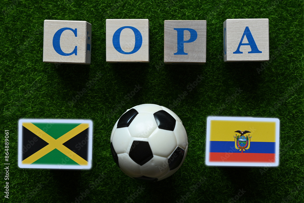 Flags of the participating teams of the America's Cup Soccer Group B ...