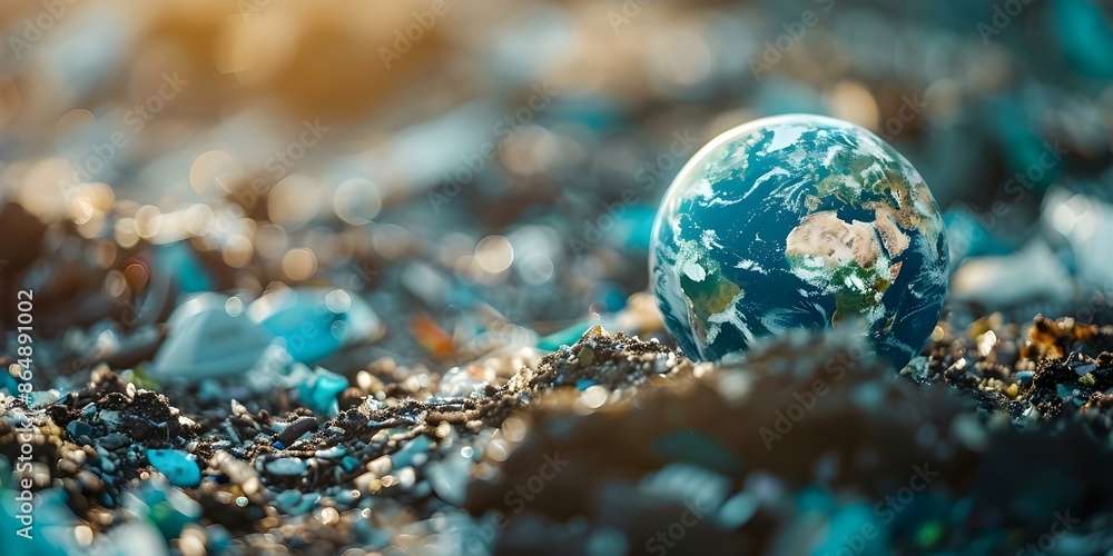 Global recycling network focused on waste management solutions. Concept ...