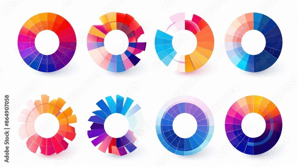 Segment Slice Set Pie Chart Color Icons Circle Section Graph 1 20 19 18 16 9 Segment