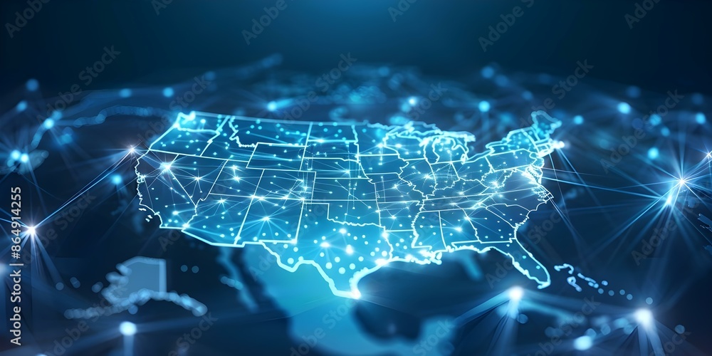 Mapping the USA Illuminated Connections Reflecting Global Business ...