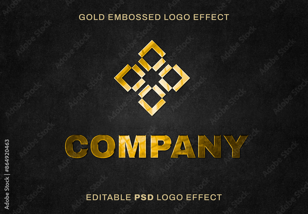 Gold Embossed Logo PSD Effect Stock Template | Adobe Stock