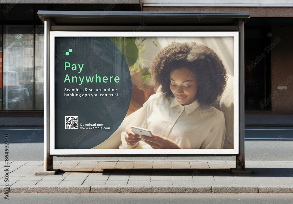 Bus Stop Sign Mockup With Generative AI Stock Template | Adobe Stock